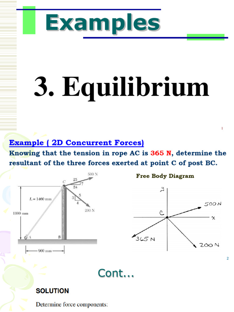 Equilibrium Analysis of Forces and Tensions | PDF | Force | Tension ...
