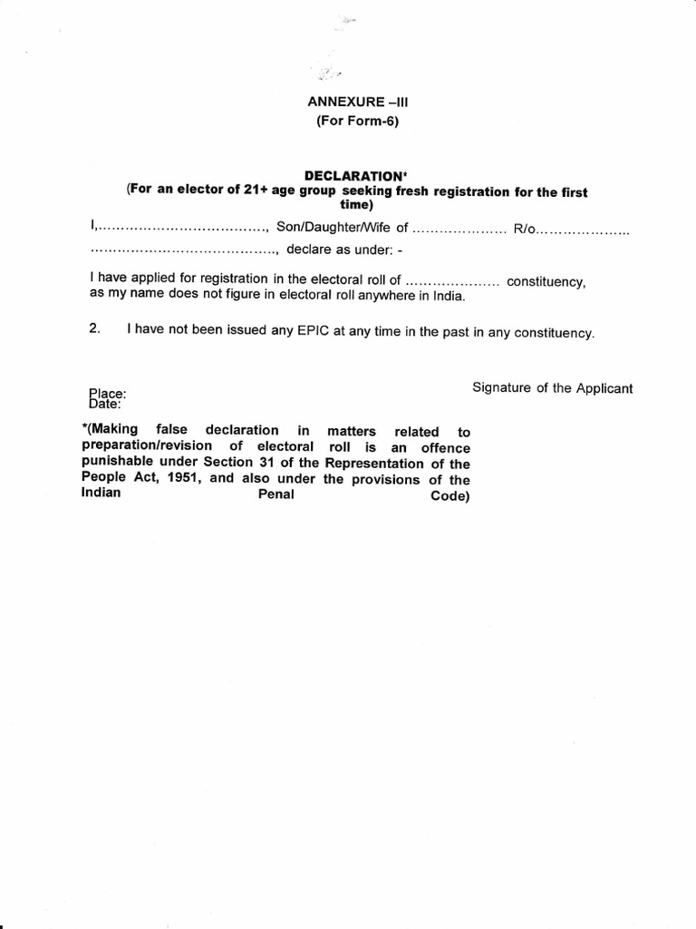 Age Declaration Form | PDF