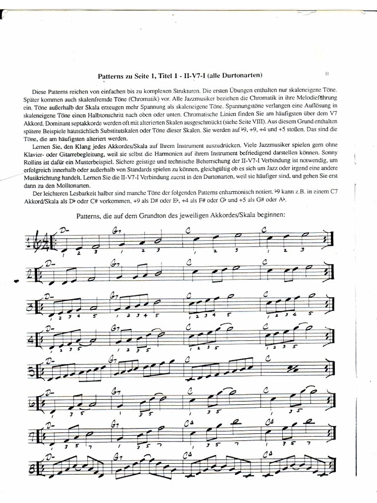 II V I Patterns C-Dur - Simpel | PDF