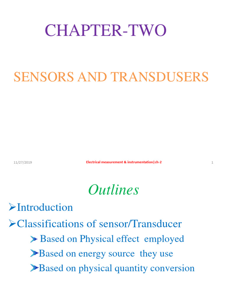 Chapter-Two: Sensors and Transdusers | PDF