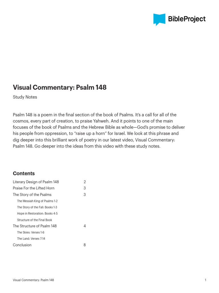 Psalm 148: A Cosmic Call to Praise | PDF | Yahweh | Psalms