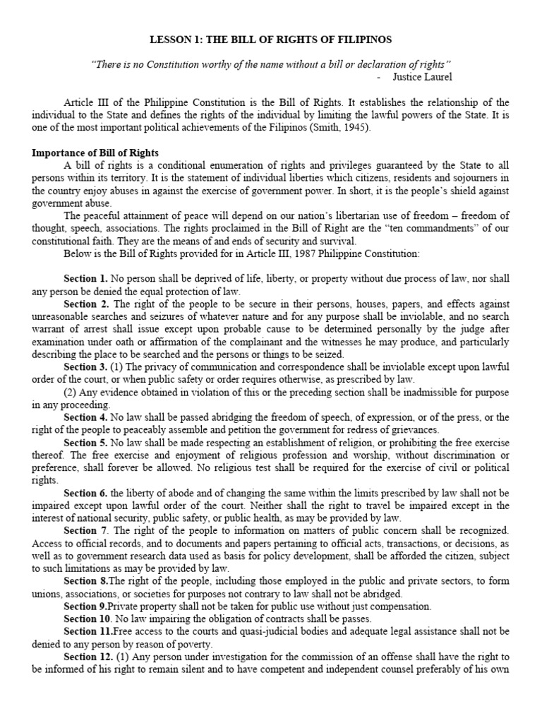 Bill of Rights | PDF