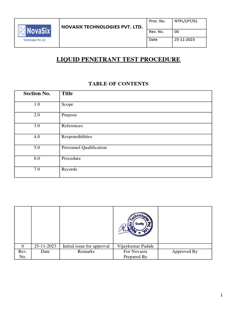 LPT Procedure | PDF