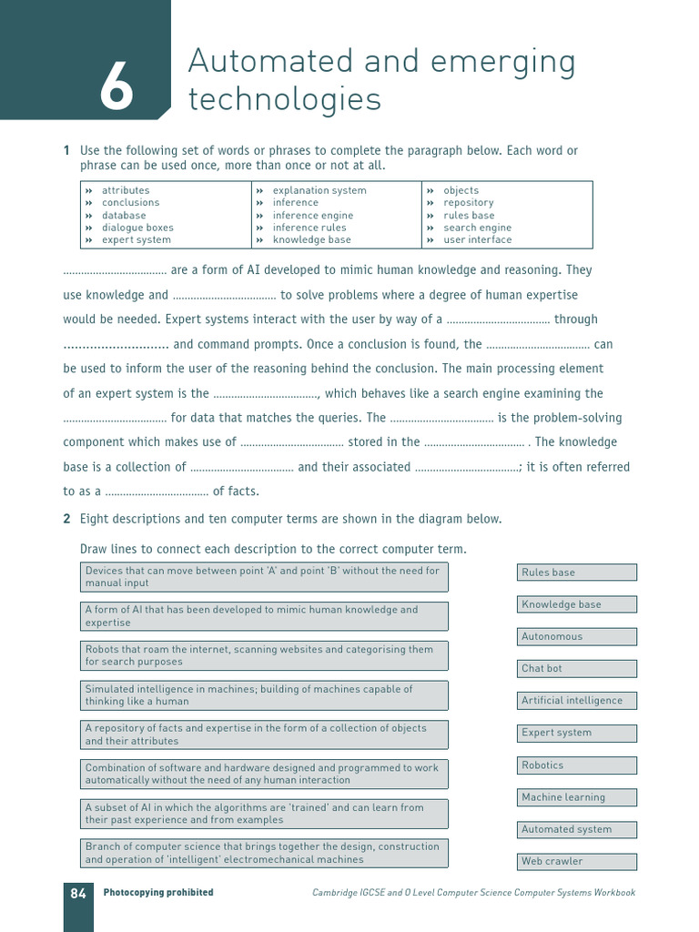 IGCSE Computer Science Workbook | PDF | Artificial Intelligence | Intelligence (AI) & Semantics