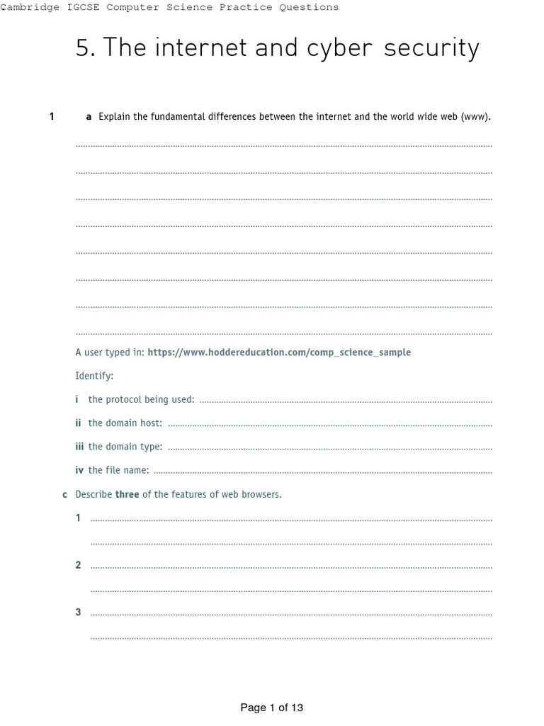 WB Chapter 5 The Internet and Cyber Security | PDF