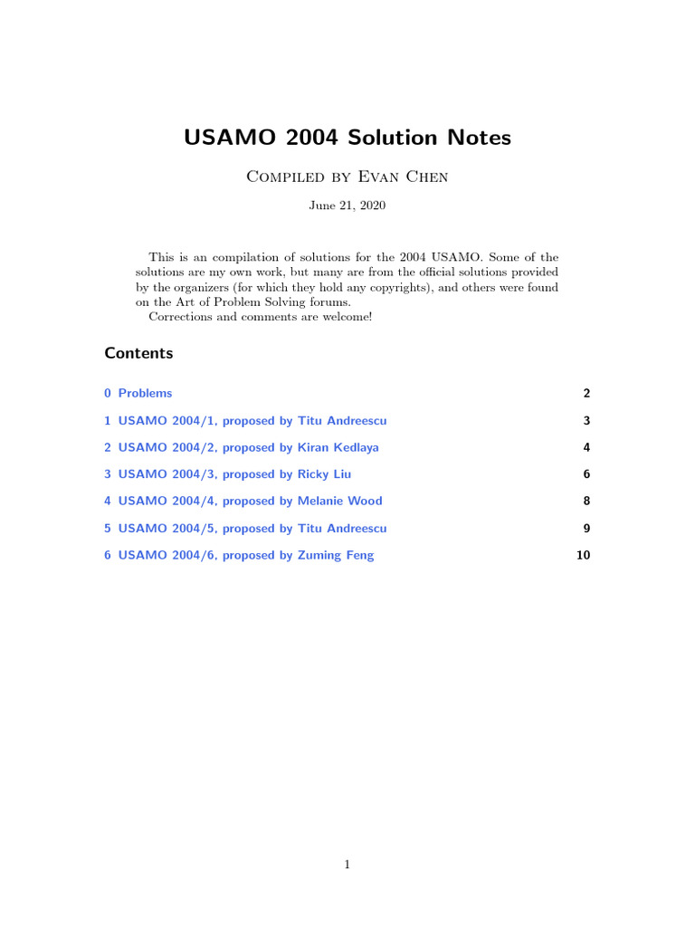 Usamo 2004 Pdf Geometric Shapes Elementary Geometry