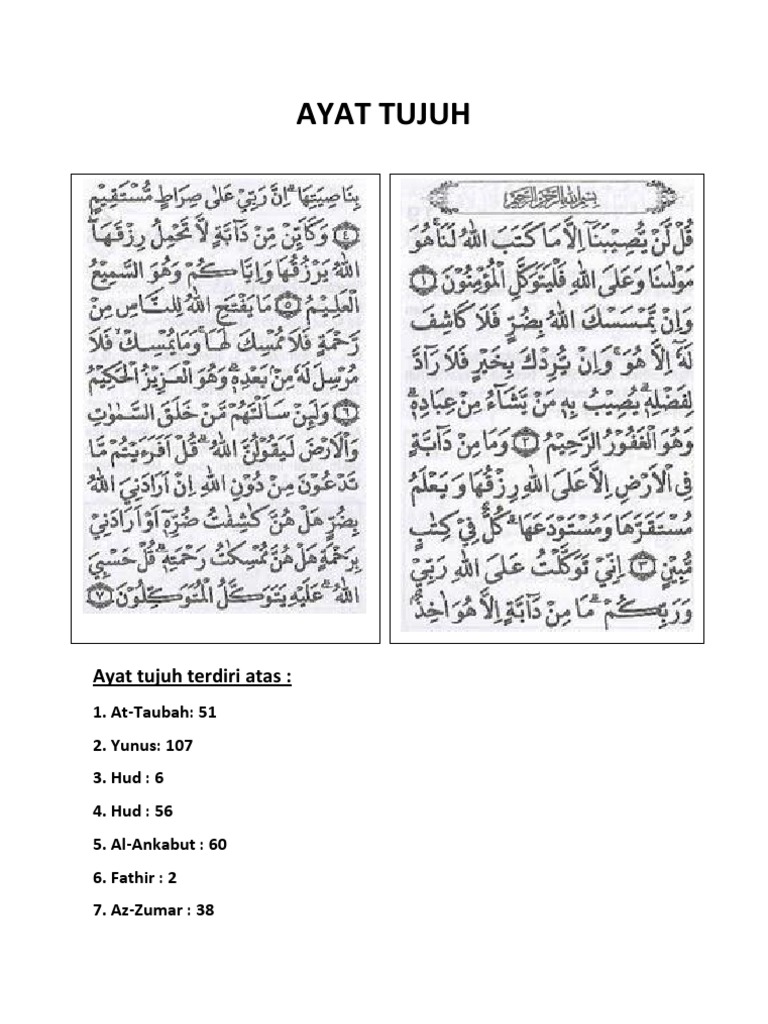 Ayat Tujuh | PDF