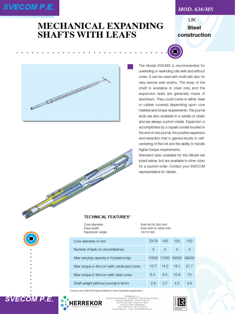 Svecom Air Shaft Model 636/MS Overview | PDF | Equipment | Manufactured ...