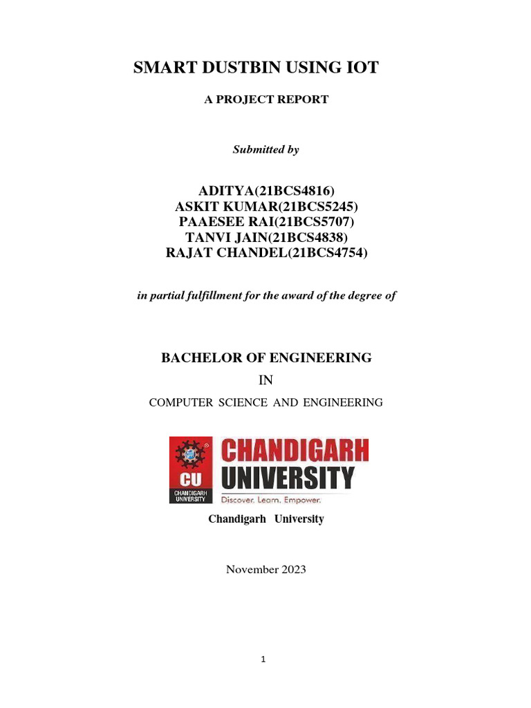 Report of Smart Dustbin | PDF | Arduino | Integrated Development Environment