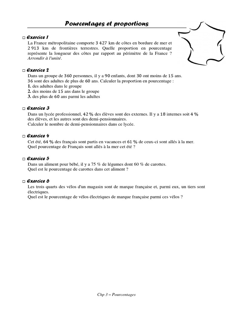 Exercices de Pourcentages et Évolutions | PDF | Pourcentage