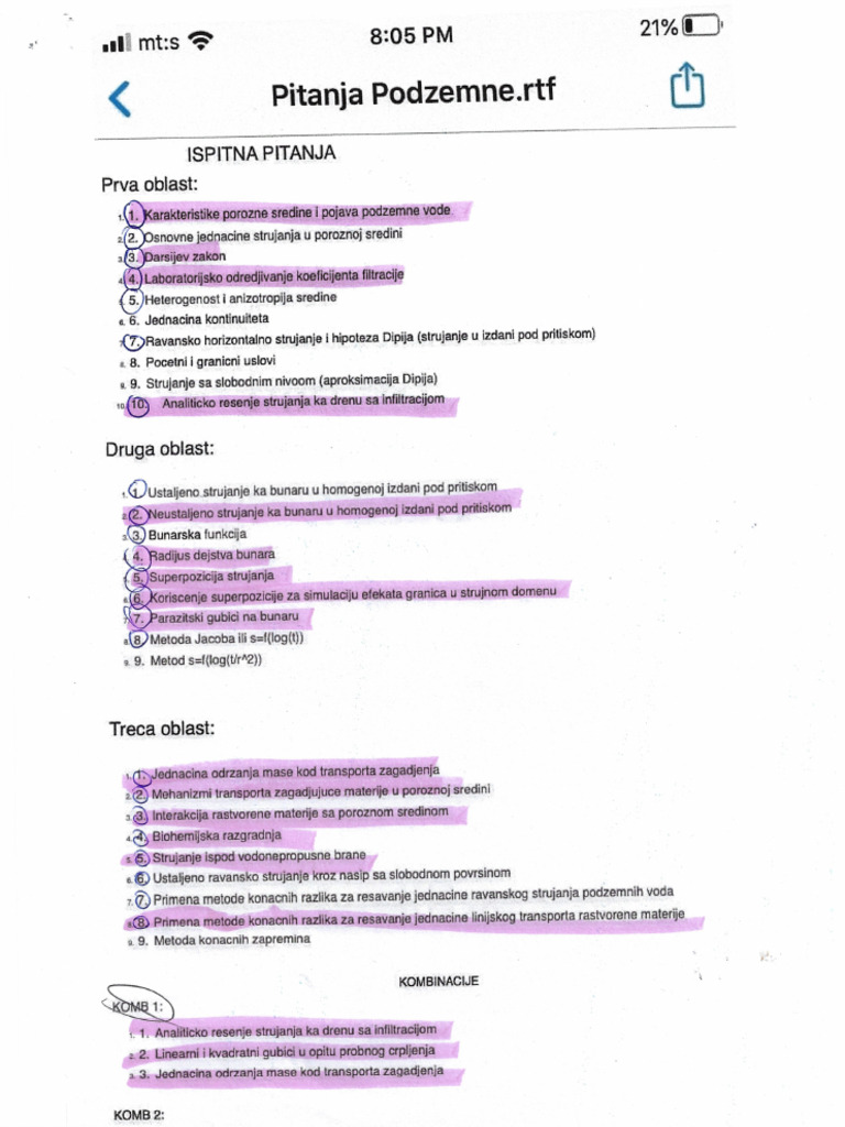 Podzemne Usmeni Skripta | PDF