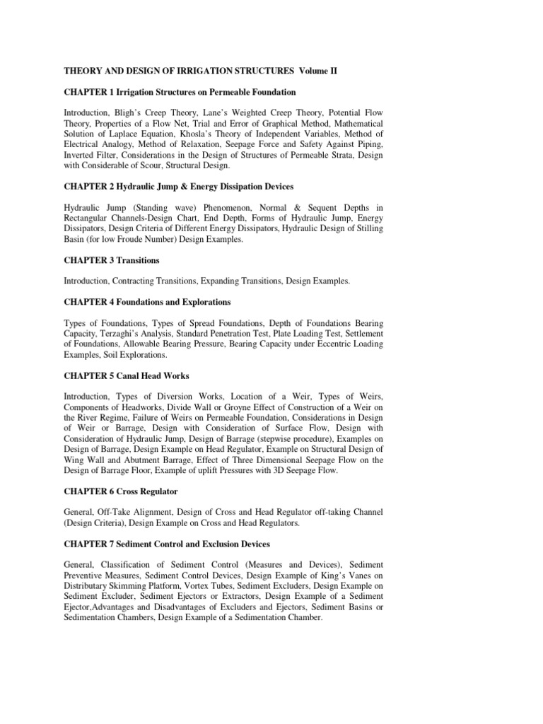Design Principles for Irrigation Structures | PDF | Dam | Spillway