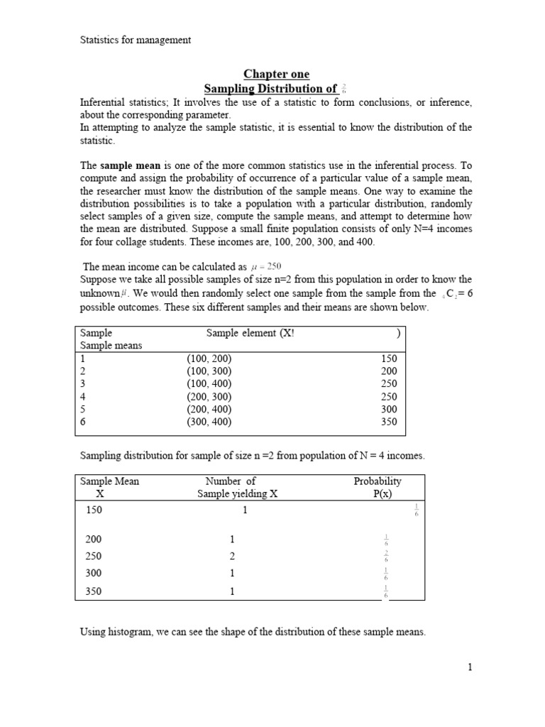 Stat ch1 | PDF | Sampling (Statistics) | Mean