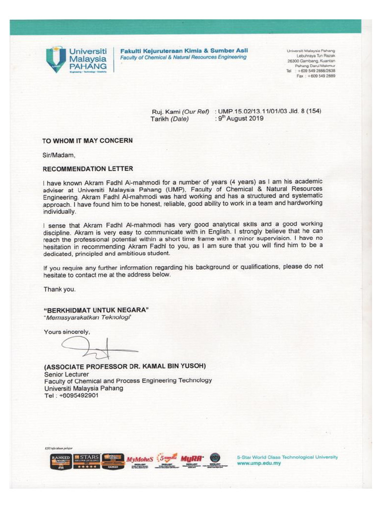 Recommendation Letter 1 | PDF