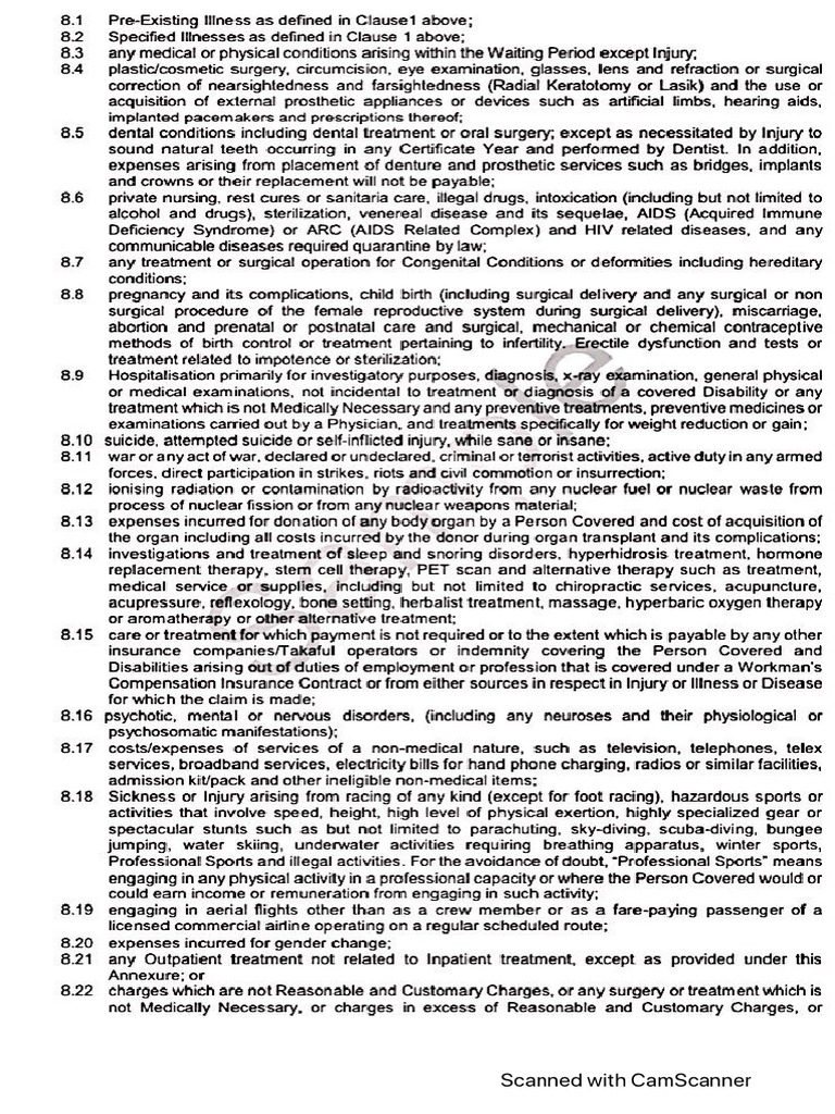 Medical Card Exclusions | PDF