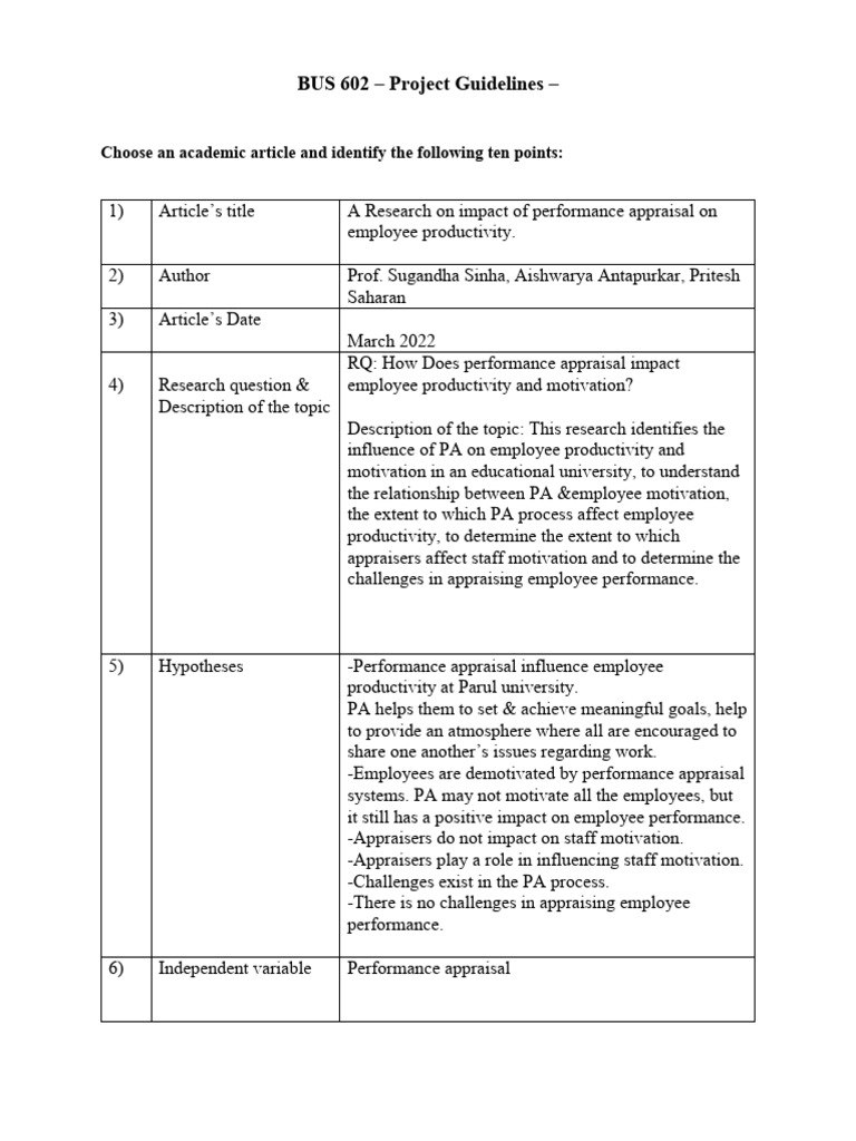 Project Template | PDF