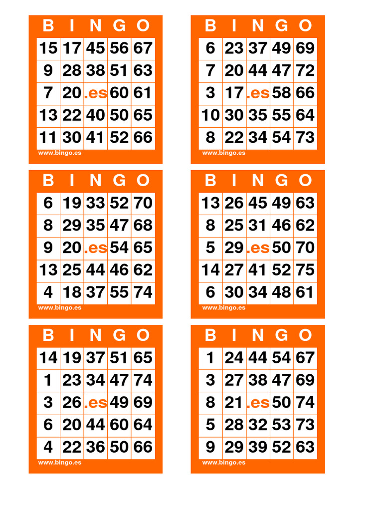 Tabla de Bingo del 1 al 75 | PDF