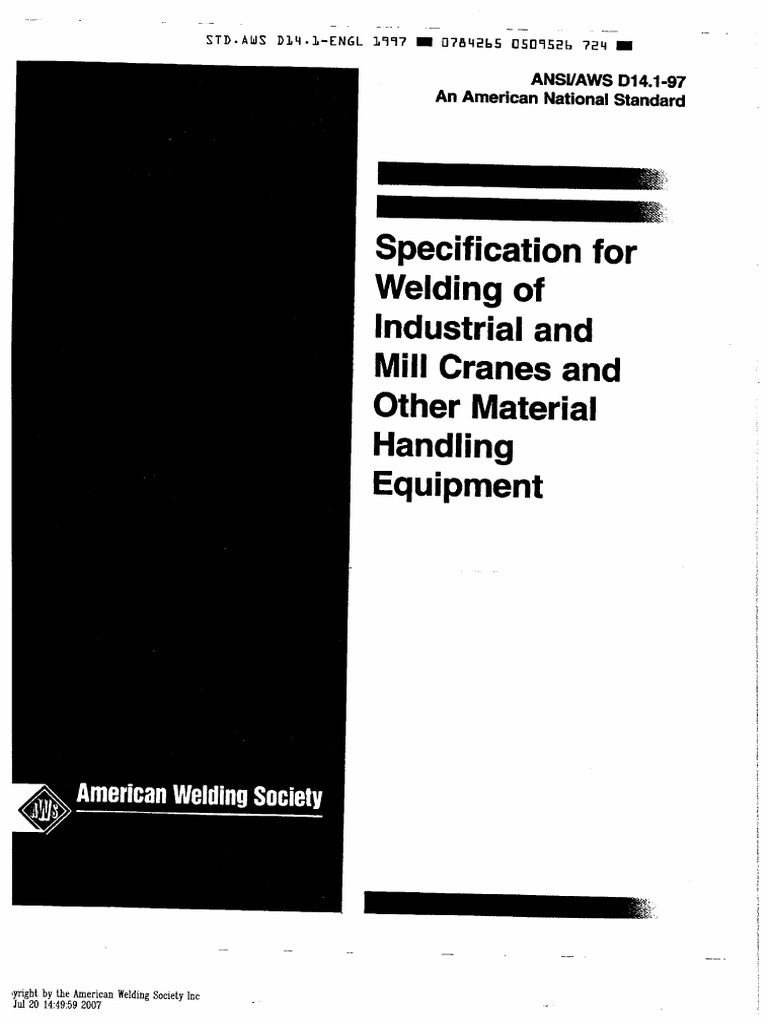 Aws D14.1 - 1997 | PDF