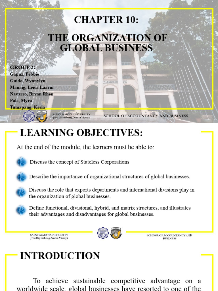 Global Business Organizational Structures | PDF | Organizational ...