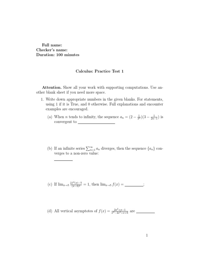 Calculus Test12 20191015 | PDF