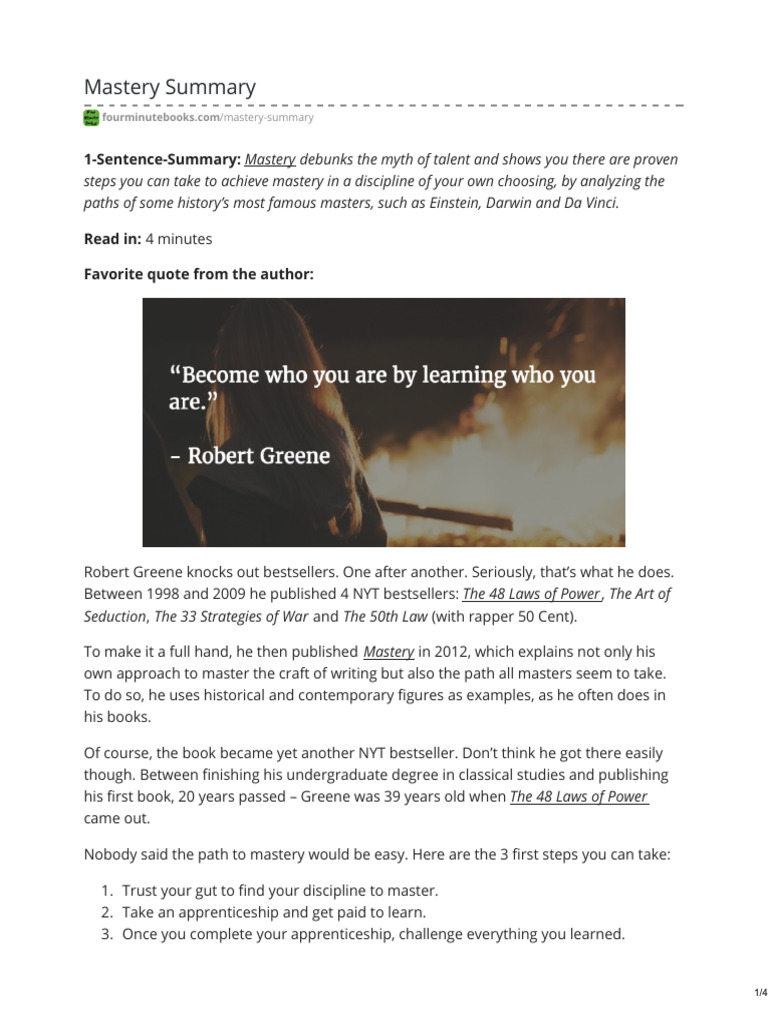 Mastery Summary | PDF