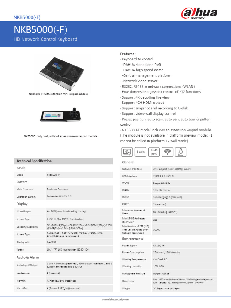 NKB5000-F HD Network Control Keyboard | PDF | Usb | Film And Video ...