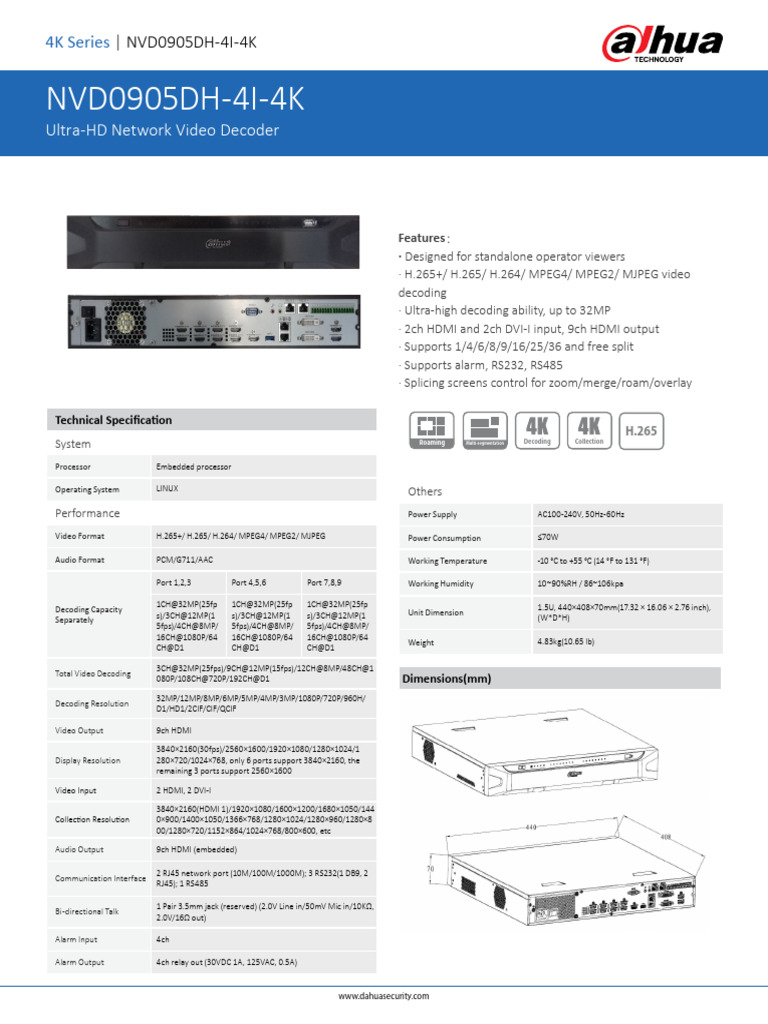 NVD0905DH 4I 4K Datasheet | Download Free PDF | Hdmi | Filmmaking