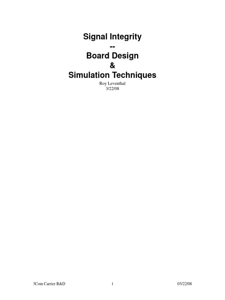 Signal Integrity - Leventhal | PDF | Simulation | Spice