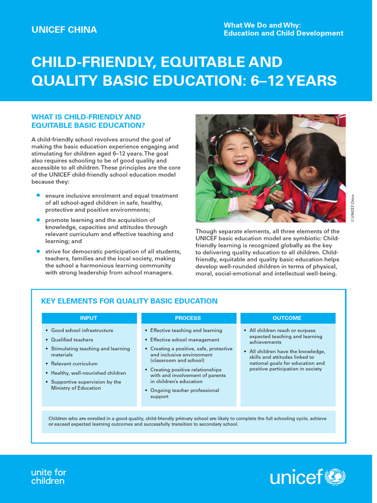 Child-Friendly, Equitable and Quality Basic Education 6-12 Years | PDF ...
