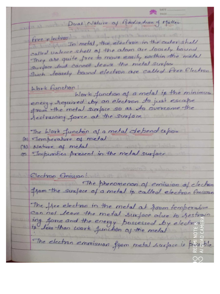 Dual Nature Class 12th Detailed Notes | PDF