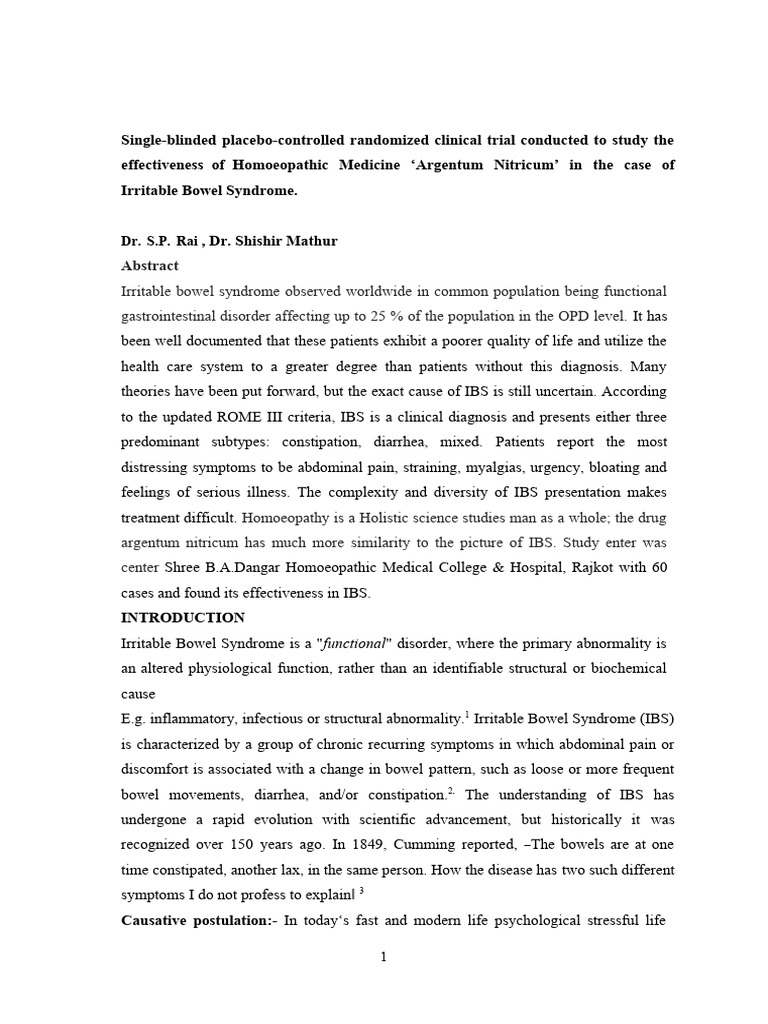 Dr. S.P. Rai | PDF | Irritable Bowel Syndrome | Constipation