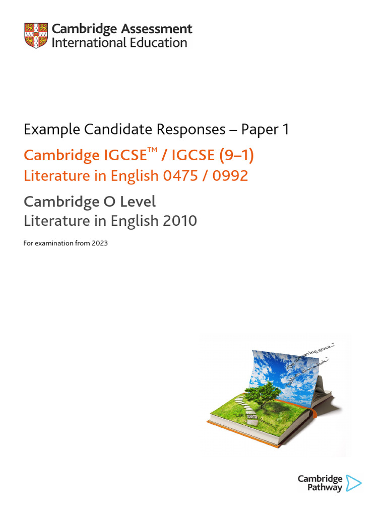 0475 Example Candidate Responses Paper 1 (For Examination From 2023 ...