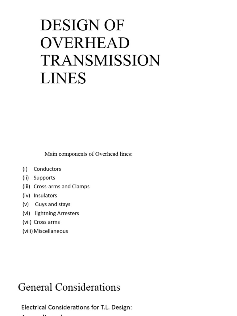 Design of Overhead Transmission Lines | PDF | Insulator (Electricity ...