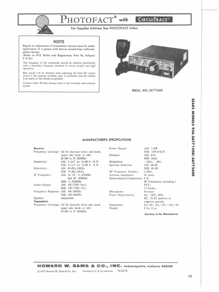 CB 152 Sears | PDF