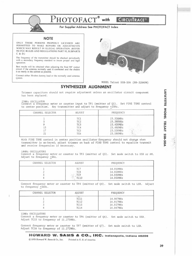 Cb-66 Telsat Ssb50a | PDF