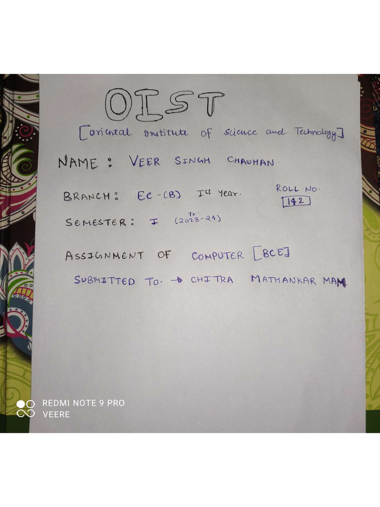 Assignment 1 of Basic Computer Engineering Bce | PDF