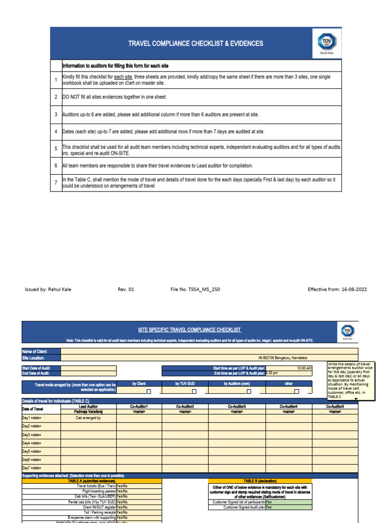 Travel Compliance Checklist-M | PDF