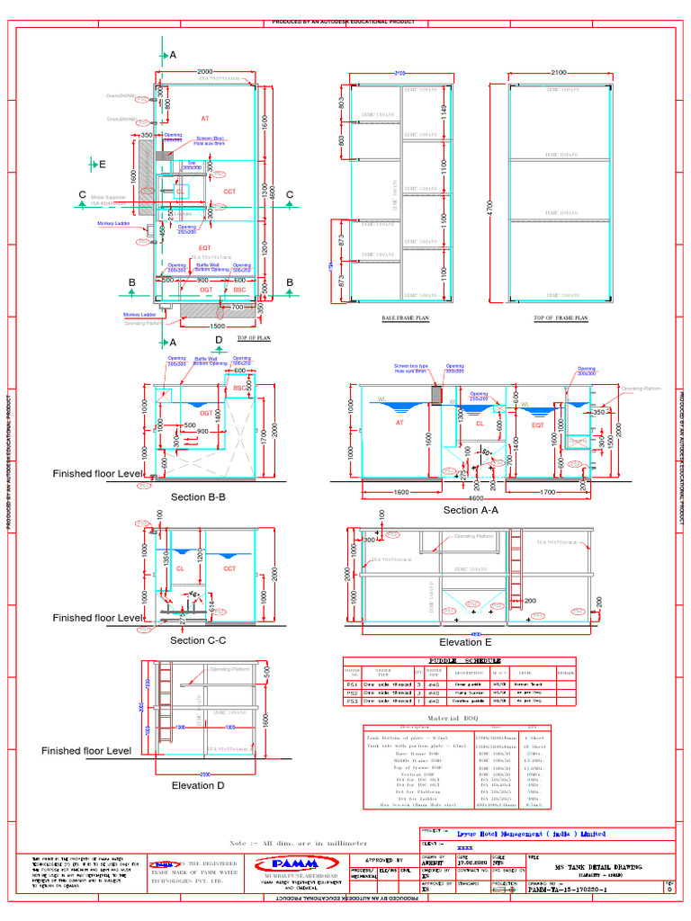 MS Tank GA Layout For Lvyue Hotel | PDF