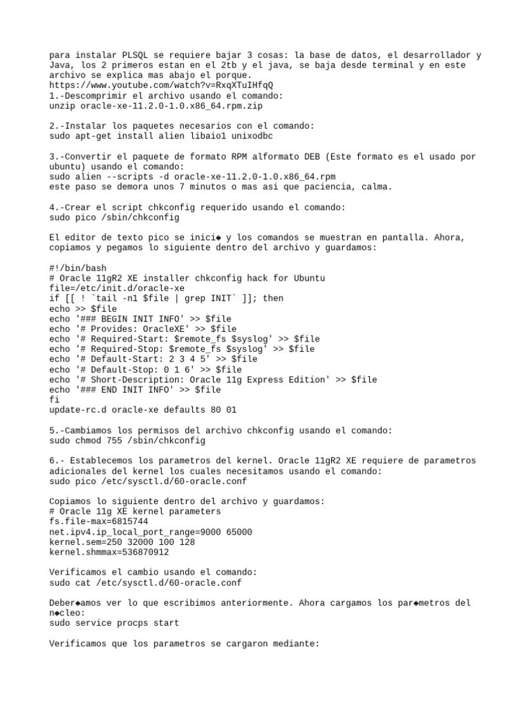 Instalacion De Oracle En Ubuntu Pdf