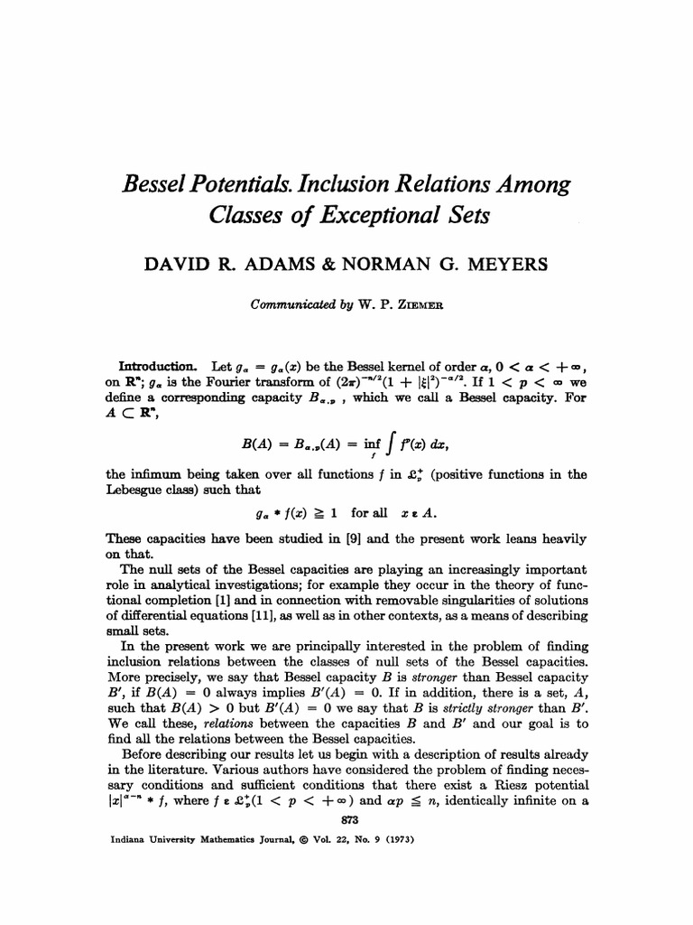 Bessel Potentials | PDF