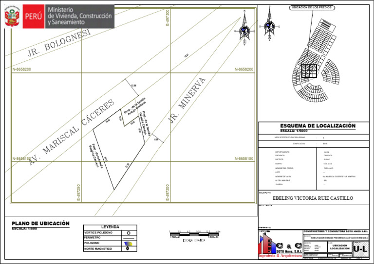PLANTILLA Plano Ubicación y Perimetrico (2) - Ubicacion | PDF | Geodesia | Tecnología geográfica