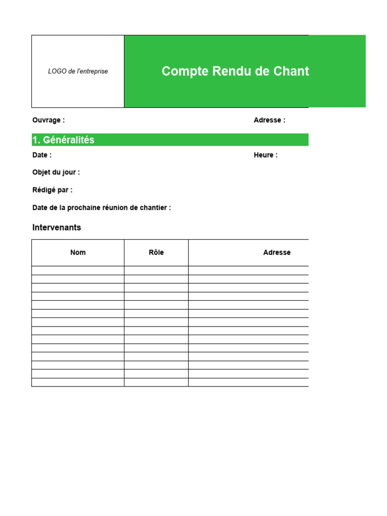 Modele Compte Rendu Chantier | PDF | Art | Ordinateurs