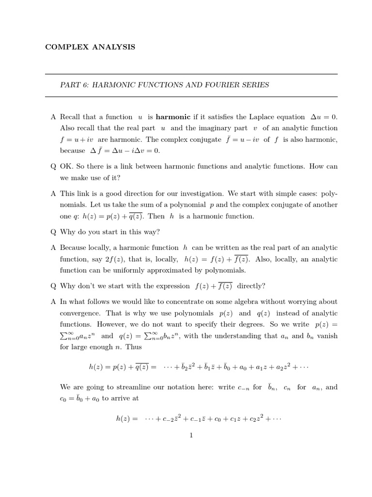 Harmonic Function Series | PDF