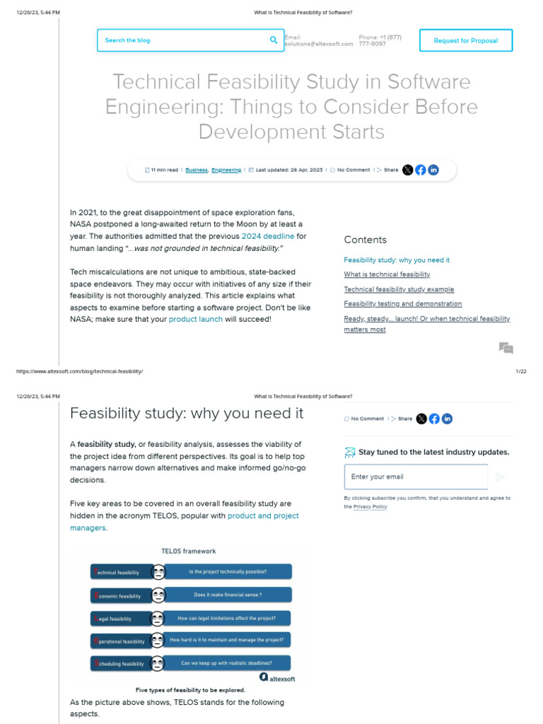 Technical Feasibility of Software | PDF