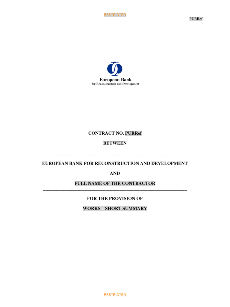PUR1508 - 05 - Annex F - Contract Template | PDF