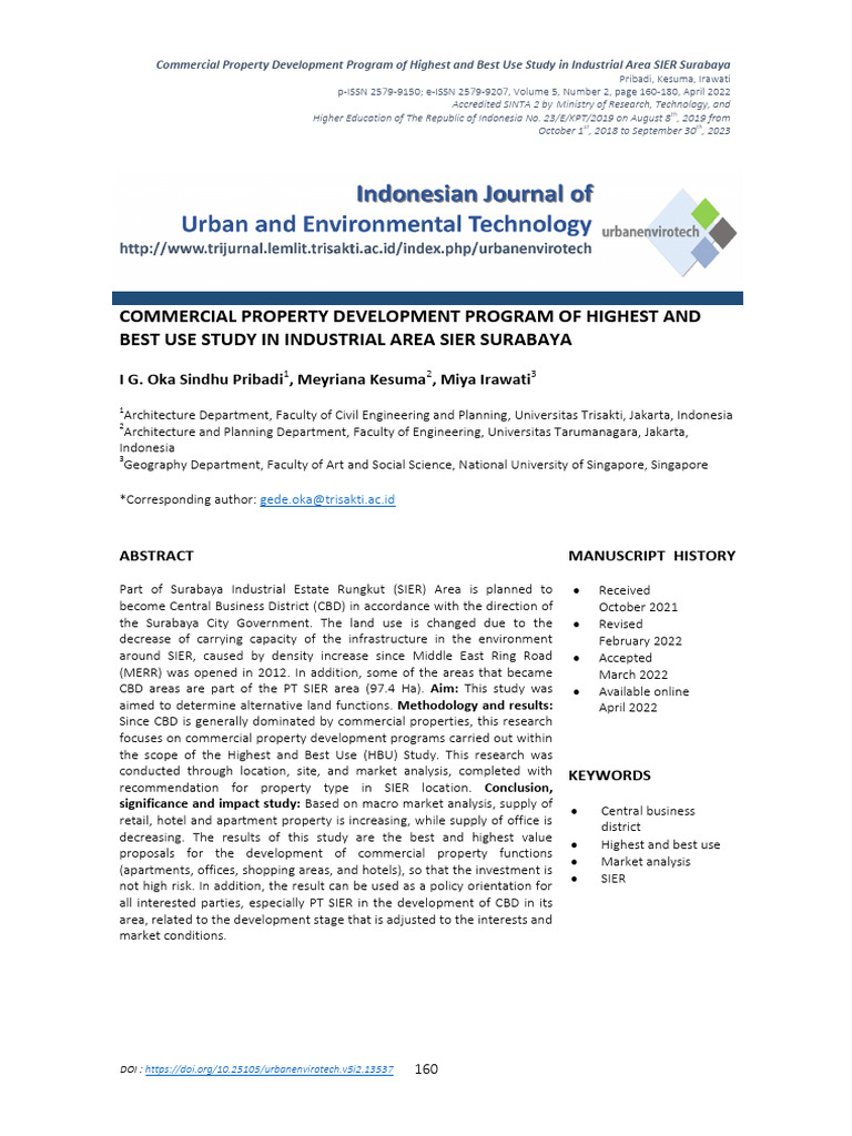 SIER Surabaya CBD Property Study | PDF | Economies