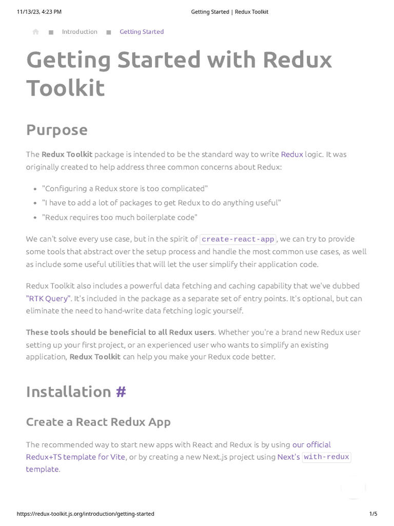 Redux Toolkit | PDF