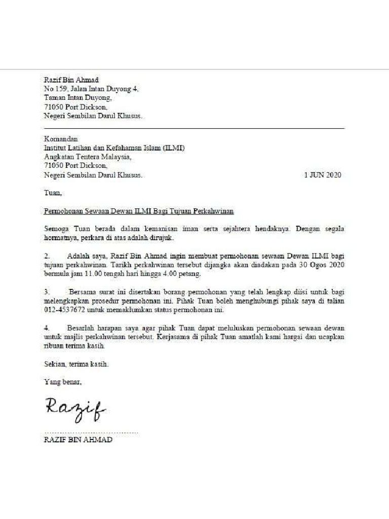 Contoh Surat Rasmi | PDF