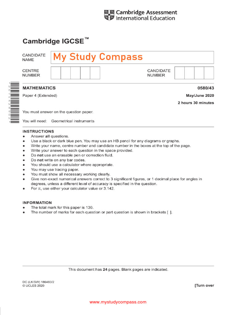 Solved-0580 43 MJ 20 | PDF