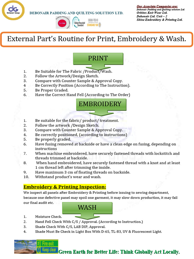 SOP for Garment Production Standards | PDF